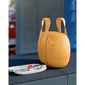 Alessi SA04S3 G Food à Porter Travel Cutlery Set: Spoon, Fork, Knife in 18/10 Stainless Steel, One size, steel