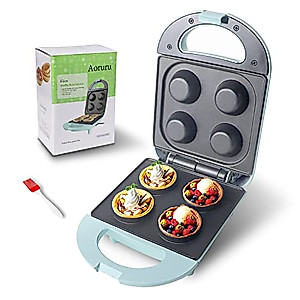 Aoruru Mini Waffle Bowl Maker 4 Belgium Waffle Bowls