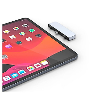 HYPER - HyperDrive 4-in-1 USB C Hub for iPad Pro - 3.5mm Audio Jack, USB-C Power Delivery, USB-A 3.0, 4K30Hz HDMI - Silver