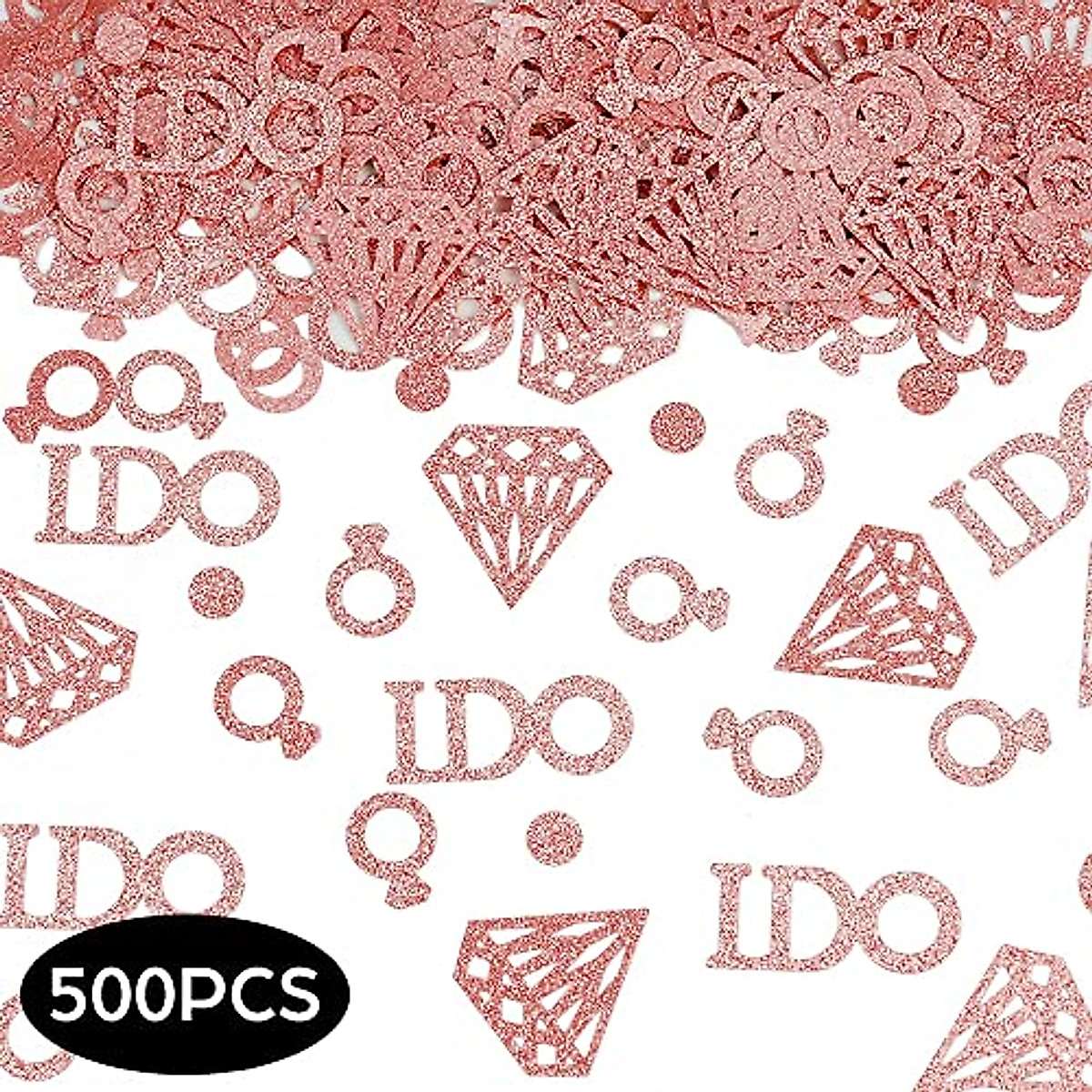 Bridal Shower Decorations, 500pcs Rose Gold Wedding Table Confetti Bachelorette Engagement Party Decorations Rose Gold Paper Confetti for Wedding Bachelorette Party Favors (Rose Gold)