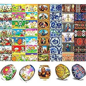 LOVARE Lot 7 Heat Shrink Wrap Sleeve Decoration Easter for 49 Eggs Flowers, Icons by QG group