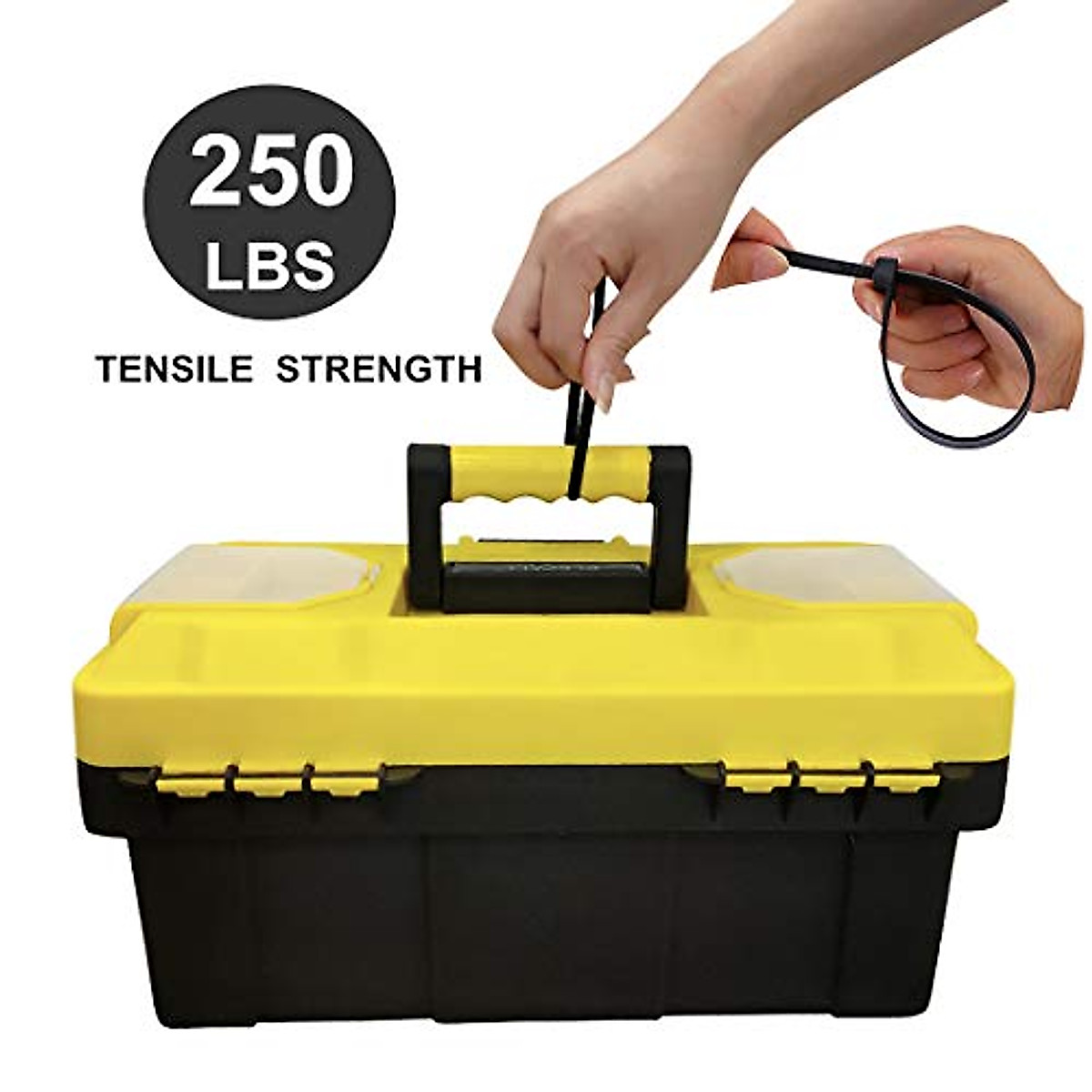 60 Piece Multi-Purpose Ultra Heavy Duty UV Cable Ties,11.8 Inch Width 0.51 Inch, 250 lbs Tensile Strength,Black