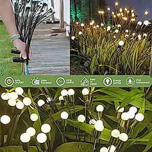 ANTQUE 2 Pack Solar Powered Garden Lights Outdoor, New Upgrade Swaying Starburst Solar Garden Lights, Vibrant Garden Lights Waterproof Solar Outdoor Lights, Decorative Lights for Yard