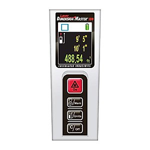 Calculated Industries 3356 Laser Dimension Master 130 Compact Digital Distance Measurer with 130-foot Range and Bright Color Display for Real Estate and Interior Design Pros