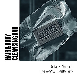 STMNT Grooming Goods Hair & Body Cleansing Bar, 4.4 oz | SLS/SLES Sulfates Free | Moisturizing Formula w/ Activated Charcoal | Travel Friendly