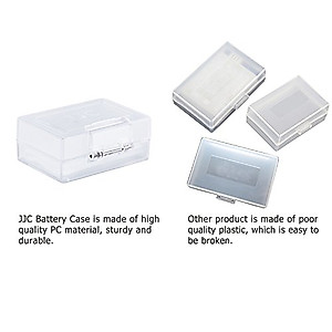 JJC Camera Battery Case Holder Box for Canon LP-E17 LP-E10 LP-E6 LP-E6N,Nikon EN-EL15a EN-EL14,Fujifilm NP-W126 NP-W126S,Sony NP-FW50 NP-FW100 and More Camera Battery Pack Below 2.36" x 1.65" x 0.94"