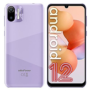 Ulefone Latest Android 12 Unlocked Smartphone, Note 6T (2022), 3GB+64GB, Triple Card Slots, 6.1" Waterdrop Full- Screen Dual 4G Unlocked Cell Phones, AI Camera 13MP+5MP, 3300mAh, Face Unlock - Purple