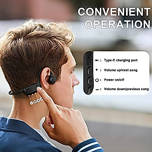 Open Ear Headphones Wireless Bluetooth 5.2, Bone Conduction Headphones Up to 10H Playtime Built-in Mic Wireless Bluetooth Headphones IPX4 Waterproof Headset for Running, Gym, Hiking, Cycling