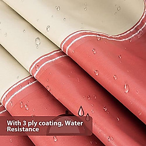 Heavy Duty Patio Furniture Covers, U-COMSO Outdoor Furniture Cover Waterproof Patio Table and Chair Coves Outdoor Sectional Cover, 124" W x 59"D x 29"H, Beige & Orange