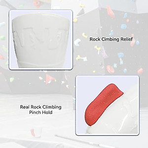 TWO STONES Rock Climbing Mug | Rock Climbing Coffee Mug | Climber Mug as Rock Climbing Gifts for Rock Climbers, Safe for Dishwasher and Microwave (White+Red)