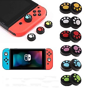 4 pcs Silicone Thumb Grips Cover Stick Joystick Thumbstick Caps for Nintendo Switch NS Nitendo Switch Lite NS JoyCon (2 Pink 2 Green)