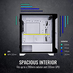 Thermaltake S100 Tempered Glass Snow Edition Micro-ATX mini-Tower Computer Case with 120mm Rear Fan Pre-Installed CA-1Q9-00S6WN-00, White