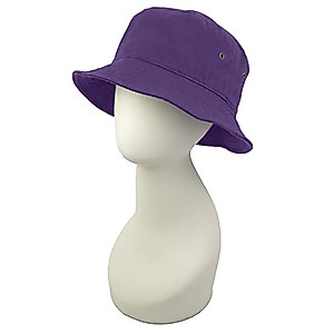 Utmost Bucket Hat 100% Cotton & Denim Lightweight Packable Outdoor Summer Beach Fishing Sun Hat(L/XL, 1pc Purple)