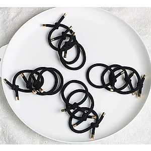 Elastic Hair Ties Elastics,Stretchy Rubber Bands,Pack of 12,Women Elastic Knotted Hair Rope Ponytail Holders for Women Girls(Black)