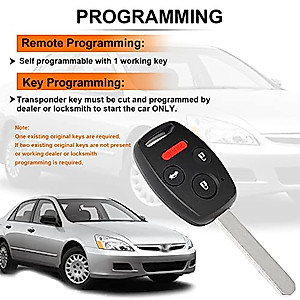SaverRemotes Key Fob Compatible for 2003-2007 Honda Accord Keyless Entry Remote Replacement OUCG8D-380H-A