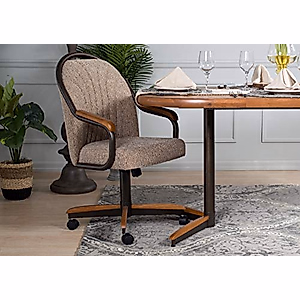 AW Furniture Casual Dining Cushion Swivel and Tilt Rolling Caster Chair