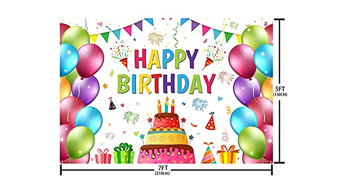 ABLIN 7x5ft Happy Birthday Backdrop for Festive Photography