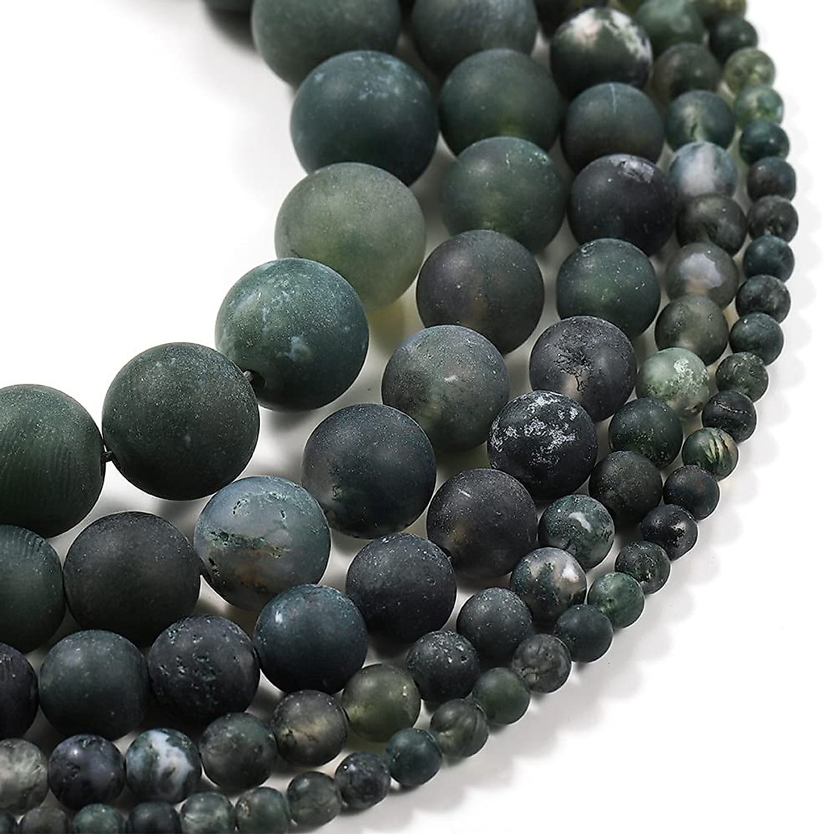 YU 1Strand 4-12mm Natural Matte Aquatic Green Stone Dull Polish Round Loose Spacer Beads for Jewelry Makings Supplies T311 (Color : Aquatic Agate, Item Diameter : 12mm X 32Pcs)