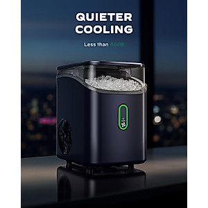 Silonn Nugget Ice Maker Countertop, Pebble Ice Maker with Soft Chewable Ice, One-Click Operation Ice Machine with Self-Cleaning, 33lbs/24H for Home,Kitchen,Office