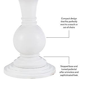 Powell White Pedestal Accent Table Pickins Round