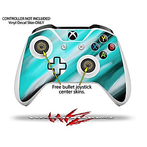 WraptorSkinz Decal Vinyl Skin Wrap Compatible with Xbox One S Console and Controllers - Paint Blend Teal