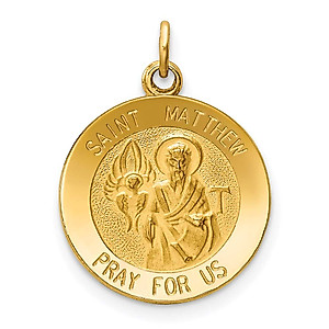 14k Saint Matthew Medal Charm QXR402