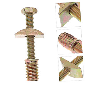 CORHAD Bed Frame Connector Kit 24 Sets Bed Board Connector Nut Iron 4 in 1 M8 Threaded Pin Bolt Kit