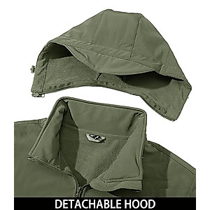 MAGCOMSEN Mens Waterproof Jacket Tactical Jacekt Military Jacket Rain Jacket Winter Jacket Mens Coat Winter Coats for Men Army Green