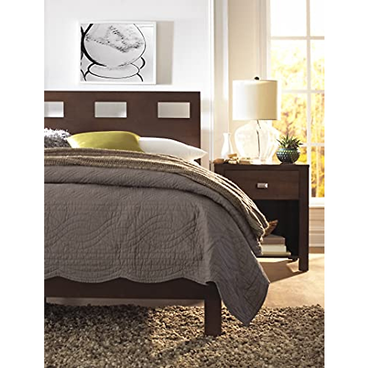 Modus Furniture Solid Wood 2-Side Storage Bed, California King, Riva - Chocolate Brown