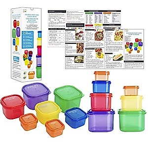 Home Spirit Proper Portions Containers for Weight Loss for Adults, 21 Day Diet and Food Plan, Bariatric Portion Control Cups, 2 Sets of 14 Containers, Sized for Daily Calorie Intake 2pk