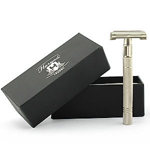 Twist Open Butterfly Style Men's Shaving De Safety Razor (Blades Not Included). Classic Vintage Razor Made in Stainless Steel.