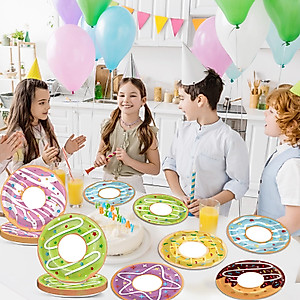 60Pcs Donut Party Paper Plates for Two Sweet Party Decoration 7in Donut Grow Up Dessert Plates Disposable Tableware Dinnerware Set for Baby Shower Girls Birthday Donut Themed Party Supplies