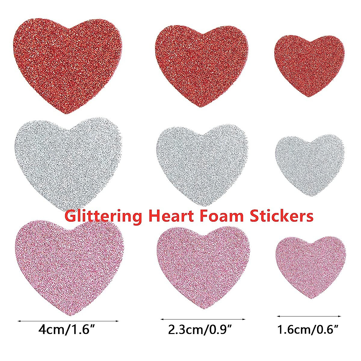 QINGQIU Valentines Day Crafts Set with 100 Heart Doilies, 4 Bags Foam Heart Stickers for Valentines Day Decor Kids Decoration Gifts Party Supplies