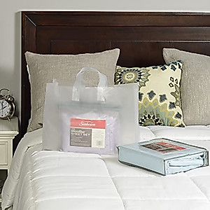 Prime Line Packaging - 16x6x12 Inch 50 Pack Plastic Bags with Handles, Shopping Bags for Small Business, Large Clear Frosted White in Bulk for Boutiques, Retail Stores, Merchandise & Gifts