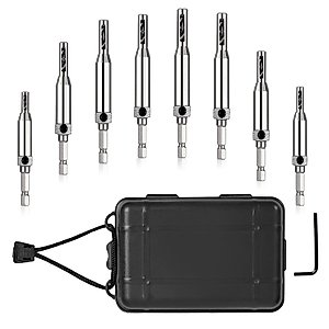 CCTSA Self Centering Drill Bit Set for Hinges, Center Drill Bits VIX Bit Set for Wood Woodworking Door Window Cabinet Hinge Total 10 PCS