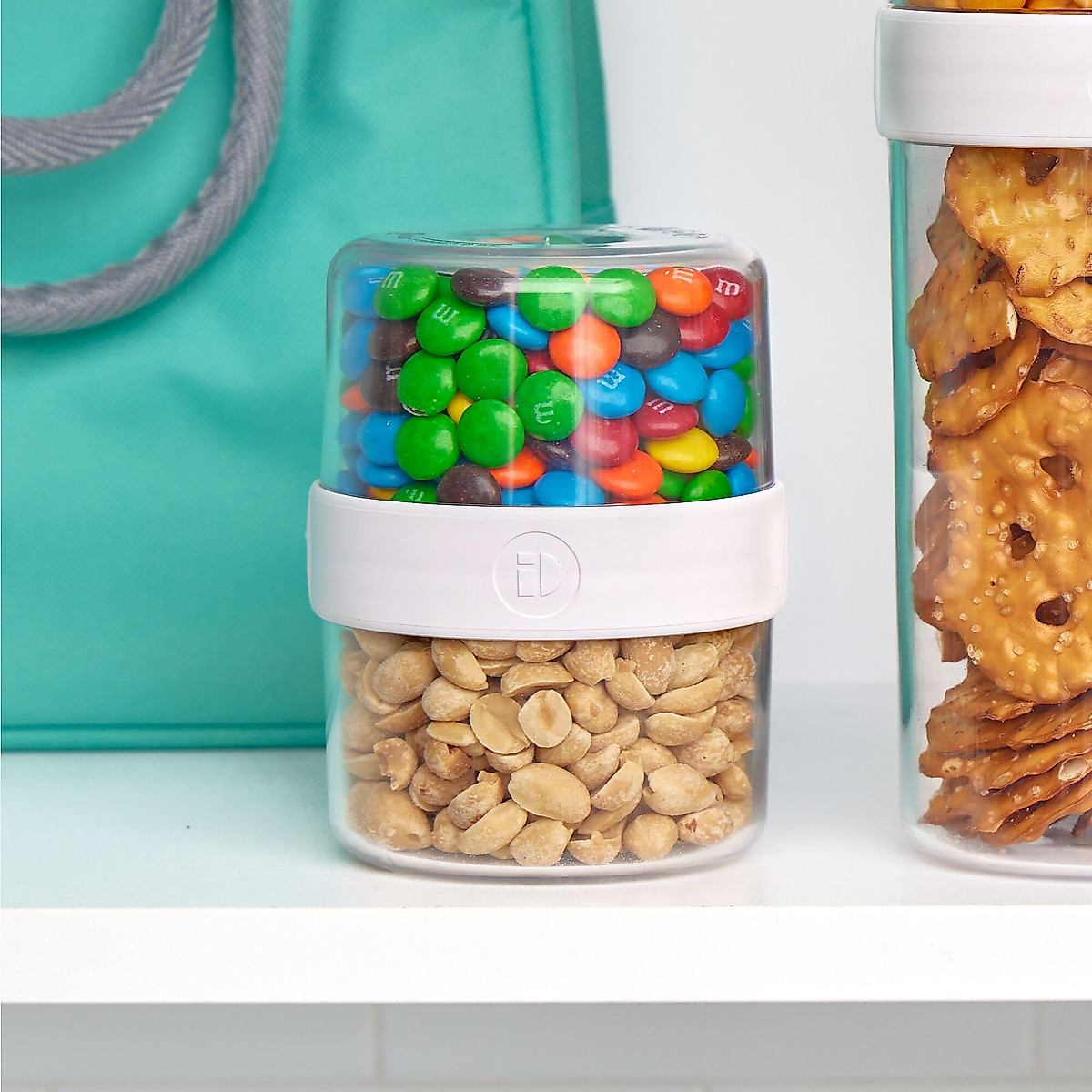 iDesign Recycled Plastic Small Stack n’ Snack Canister – Clear/White