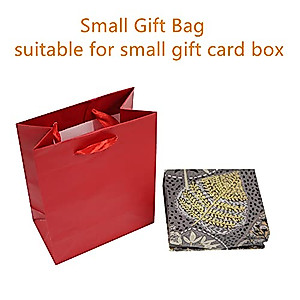 12pc Extra Small Gift Wrap Paper bags with Ribbon Handles(4.5x5.5x2.5in), for Party Favors, Baby Shower, Weddings,Holidays,Graduation,Birthdays,Celebrations,Bridesmaids Gifts,Bulk Solid Color (red)