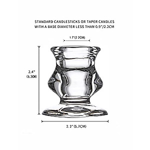 olorvela Candlestick Holders, Candle Holders Glass, Taper Candle Holders Clear, Perfect for Home Decor, Weddings, Restaurants, and Dinner Parties, 2pcs/Set