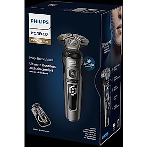 Philips Norelco S9000 Prestige Electric Shaver with Qi-Charger, Precision Trimmer and Premium Case, SP9872/86