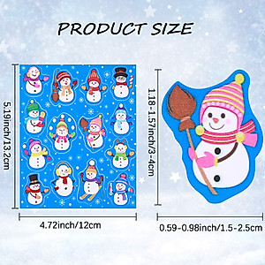 Zonon 112 Pieces Snowman Stickers Winter Snowflake Snowman Holiday Stickers for Teachers Kids Classroom Party Favor, 14 Styles