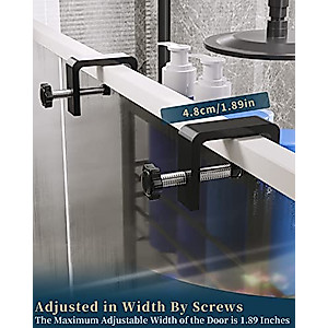 Consumest 4 Tier Over The Door Shower Caddy with Soap Holder, Adjustable Shower Organizer Hanging Shower Shelf with 22 Hooks, Rustproof Stainless Steel Hanging Shower Caddy for Bathroom, Black