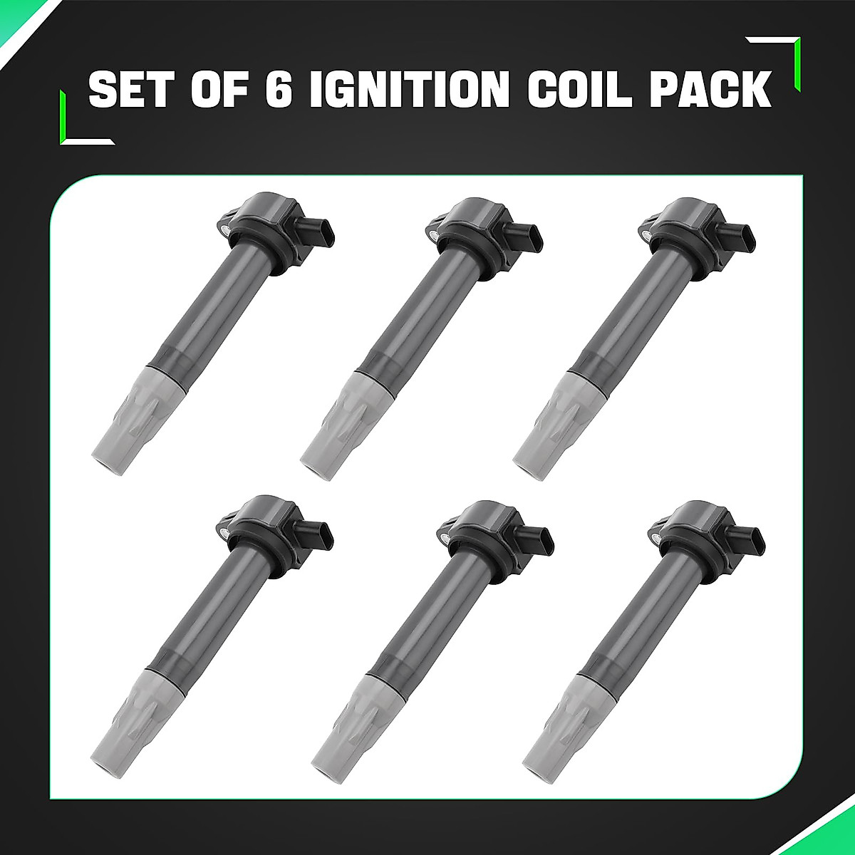 Set of 6 Ignition Coil Pack Compatible with 2006-2010 Dodge Charger Nitro Magnum Grand Caravan & Chrysler 300 Sebring Pacifica Town & Country 2.7L 3.5L 4.0L V6 - Replace# 4606869AA 4606869AB UF502