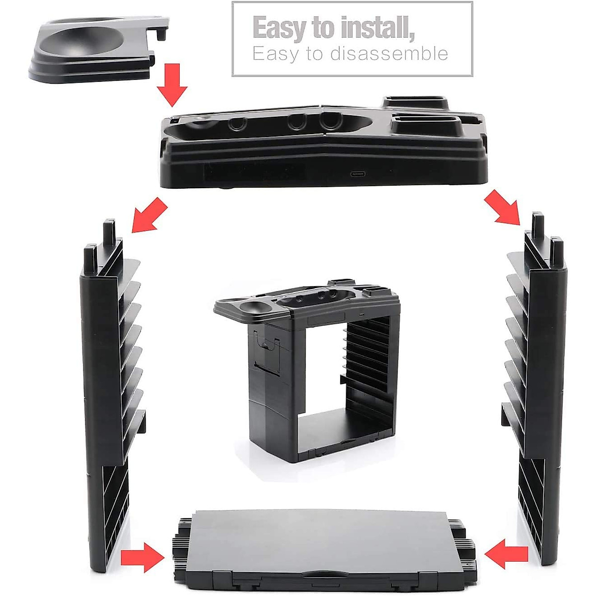 ANNMETER Switch Game Station Organizer with Controller Charger, Charging Dock for Switch, Joycons, Pokeballs, Pro Controller, Accessories Kit Storage