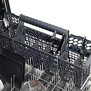 ZLINE Autograph Edition 24" 3rd Rack Top Touch Control Tall Tub Dishwasher in Black Stainless Steel with Gold Handle, 45dBa (DWMTZ-BS-24-G)