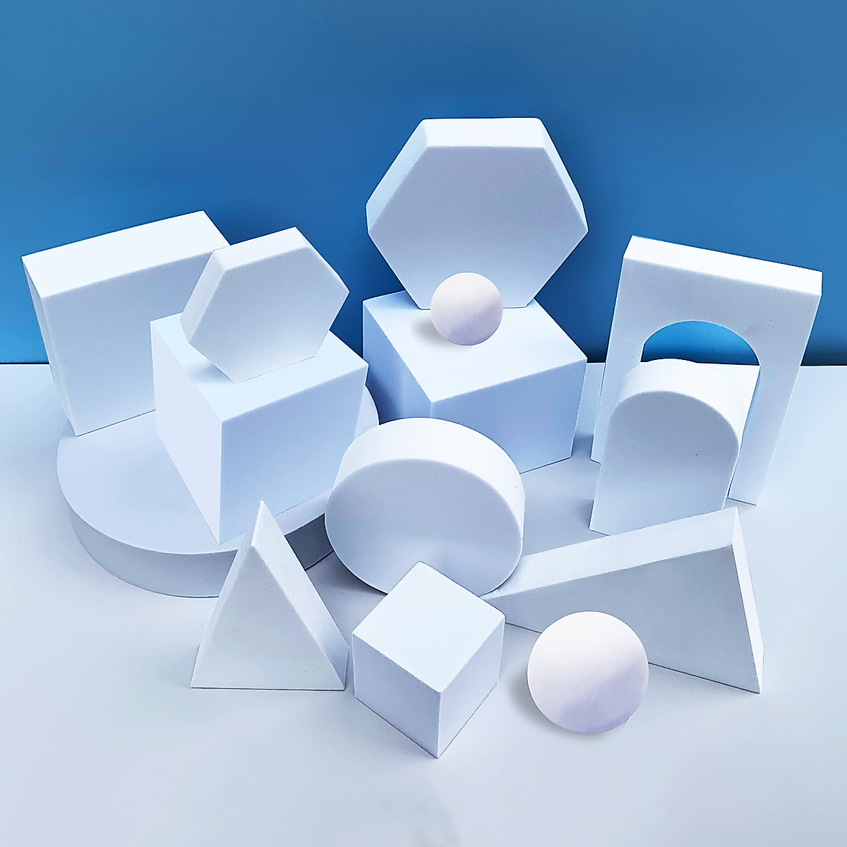 14PCS Product Photography Background Props Waterproof Hard Foam Geometric Cube Props for Photoshoot