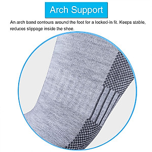 APTYID Men's Moisture Wicking Cushioned Crew Work Boot Socks, Size 9-12, Grey, 6 Pairs