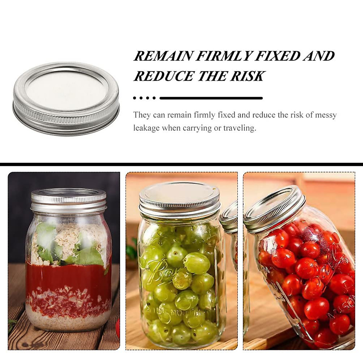 Angoily 12pcs Mason Jar Lids Reusable Canning Lids Mason Can Cover Canning Bands Regular Mouth Mason Jars Cap Canning Lids and Ball Jar Lids Wide Mouth Lids Caps With Cover Ring Tinplate