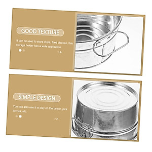 COLLBATH Food Tray 4pcs Wrought Iron Popcorn Container Mini Containers Snack Container Mini Snack Containers Mini Keg Snacks Holder Stainless Steel Storage Board Silver Snack Container