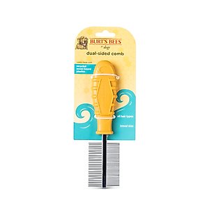 Burt's Bees for Pets Dual Sided Grooming Comb with Handle from Recycled Plastics | 2-in-1 Tool for Pet Grooming and Flea Removal
