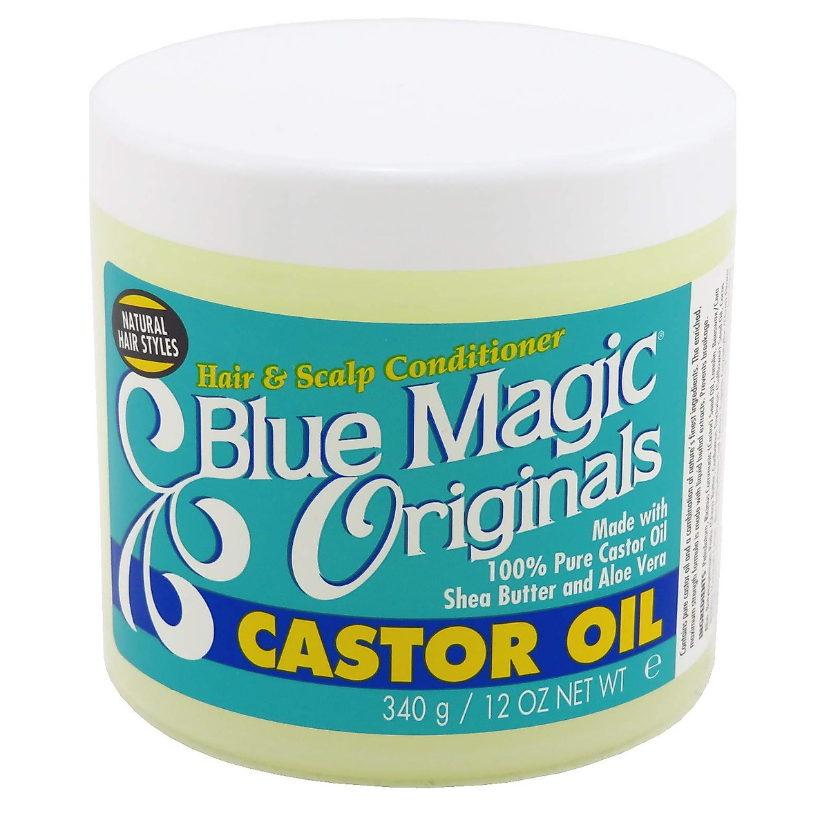 Blue Magic Organics Castor Oil 12 Ounce Jar (354ml) (3 Pack)